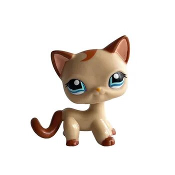 Littlest Pet Shop кошка #1024, У светло-коричневого котенка голубые глаза Короткошерстная кошка, фигурка LPS , Коллекционные игрушки для девочек