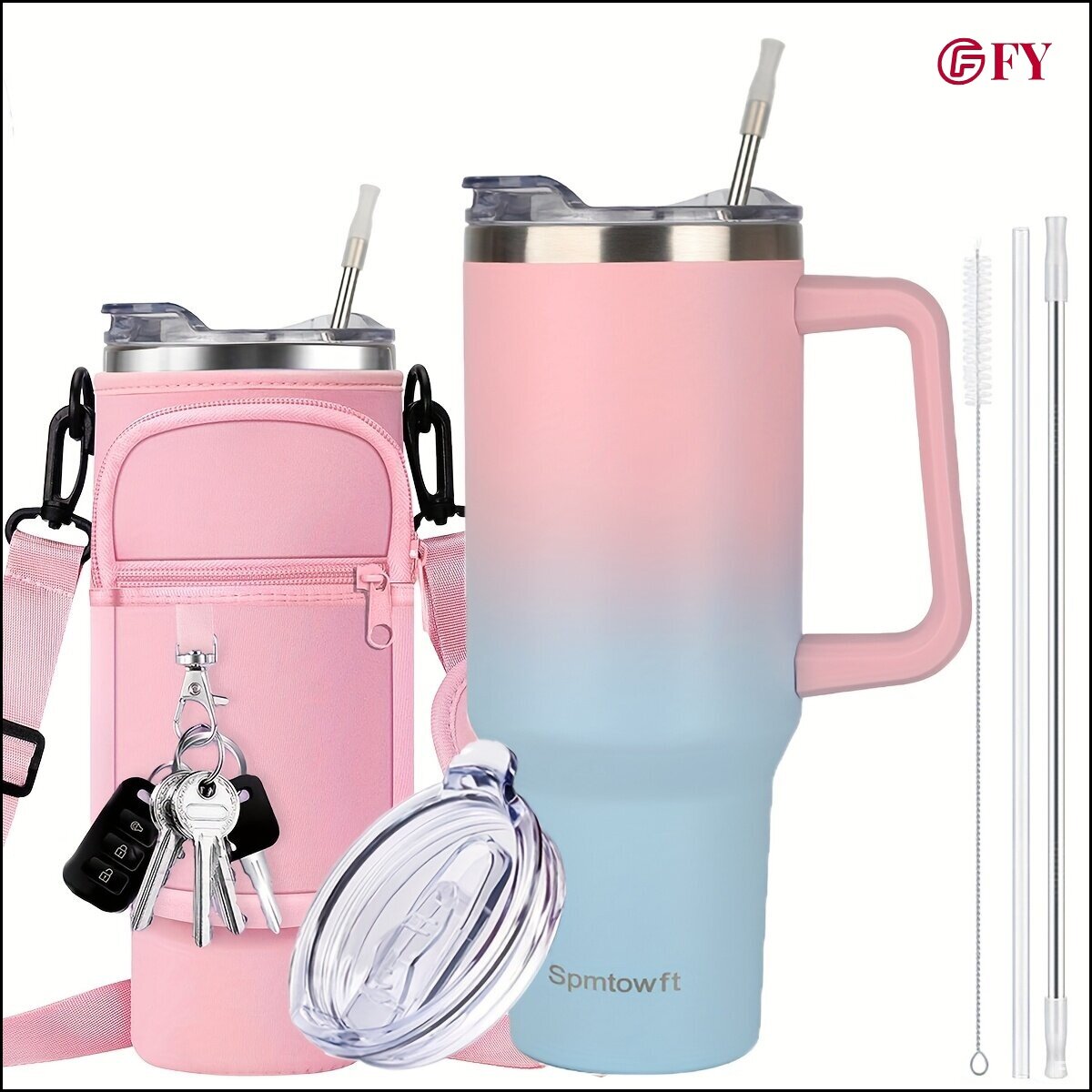 IKEA Термос 40 oz с трубочкой и ручкой, вакуумный, для спортзала/офиса