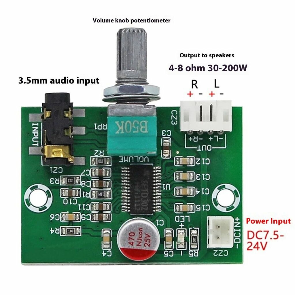 Модуль платы цифрового усилителя мощности мощностью 60 Вт, плата DIY audio amplifier