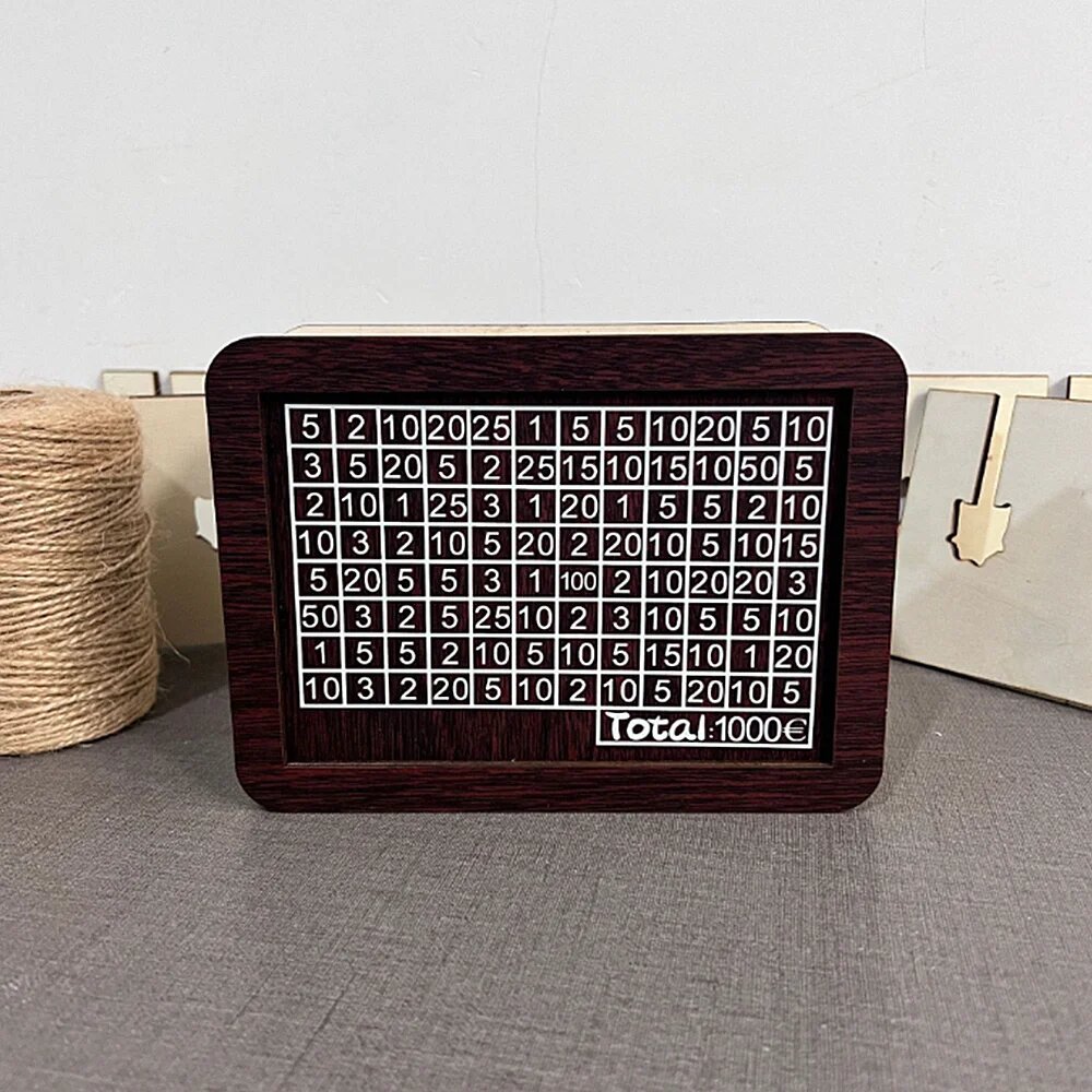 Деревянная копилка с мишенью Бордовый, 1K EURO