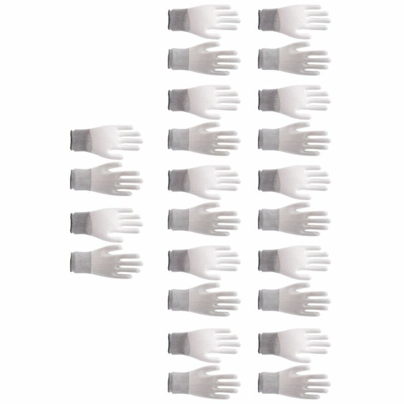 12 пар, резиновые перчатки с пропиткой для ладоней, нескользящие, износостойкие, дышащие, унисекс, рабочие защитные перчатки-белый-средний размер