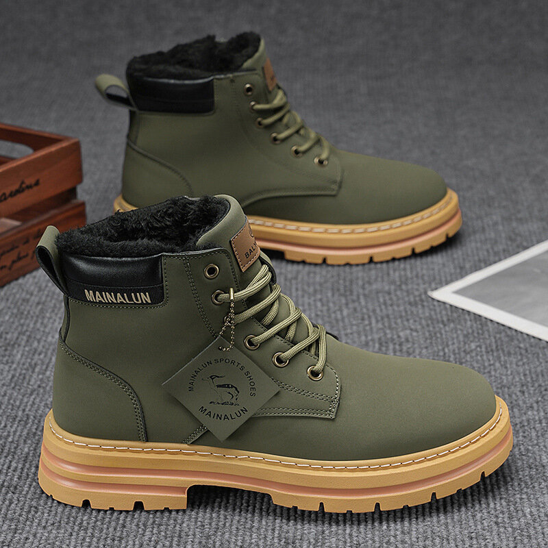 Мужские ботинки Martin больших размеров, мужские осенние и зимние высокие походные ботинки, желтые ботинки, размеры 39-48