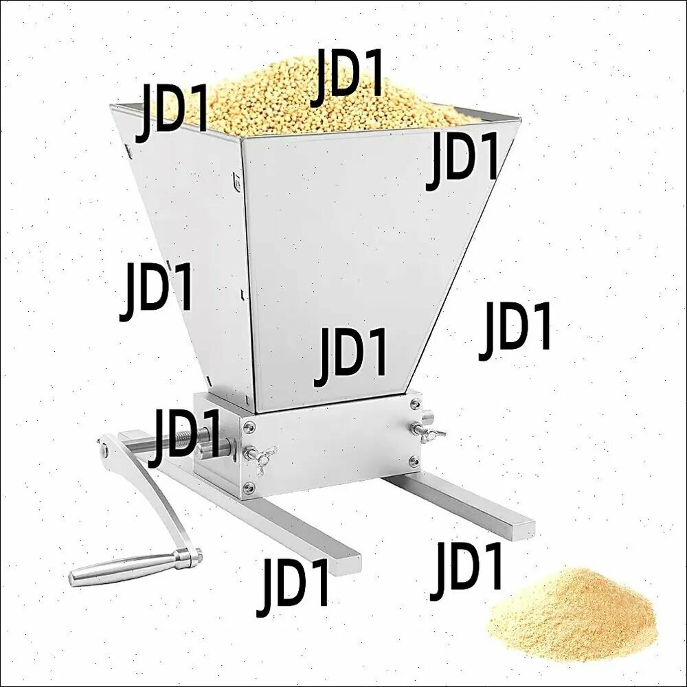 Ручная 2-Роликовая Мельница Для Ячменя С Бункером На 5 Кг