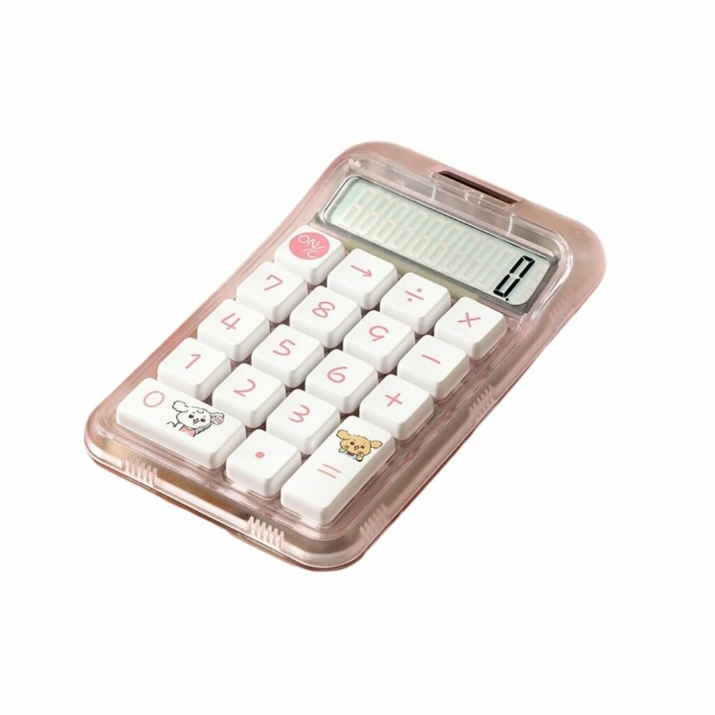 Высококачественный портативный калькулятор Capibala small sugar cube calculator в прозрачной оболочке-розовый
