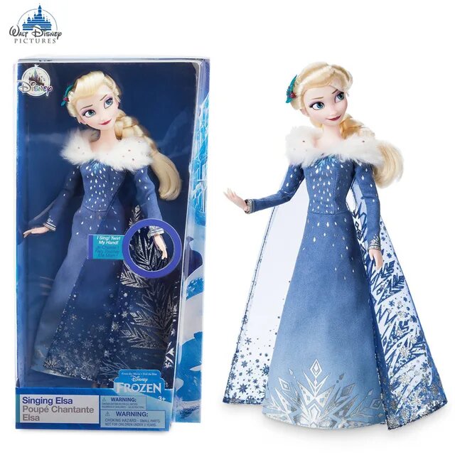 Игрушечная кукла Disney Frozen 2 «Поющая Снежная королева Эльза, принцесса Анна» высотой 33 см, подойдет в качестве подарка на день рождения для мальчиков и девочек, в комплект входит коробка.