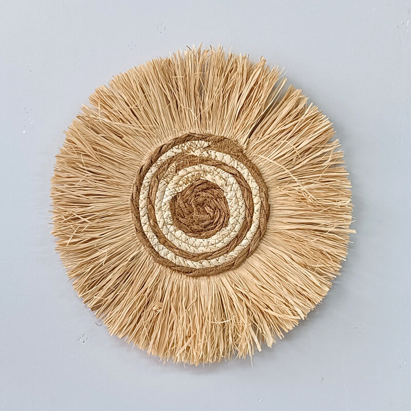 2026 Новейшее богемное украшение для стен из соломы, круглое настенное украшение, подвеска для спальни, домашнее настенное украшение, подвесное украшение