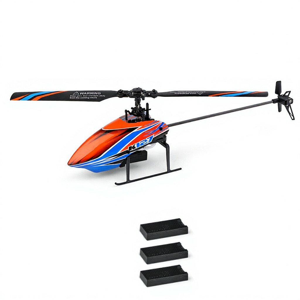 Вертолет радиоуправляемый XKS K127 для начинающих, 6-осевой гироскоп, одиночный радиолетательный аппарат, фиксированная высота, 4 канала, RTF, пластик, многоцветный, основной мотор: бесш commutatorный мотор 8520, хвостовой мотор: бесш commutatorный мотор