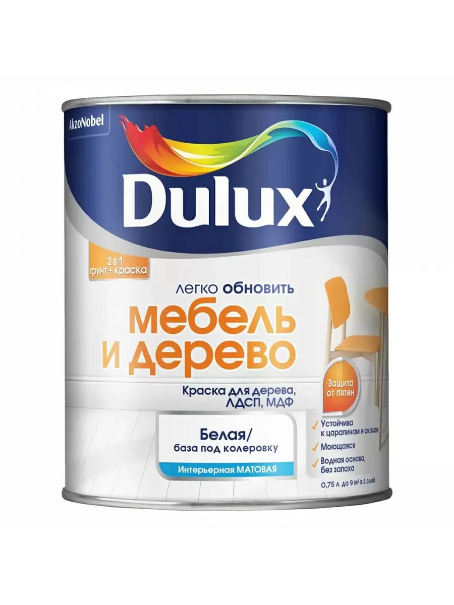 Мебель/дерево краска грунт, мат, база BC, прозрачная 0,75л