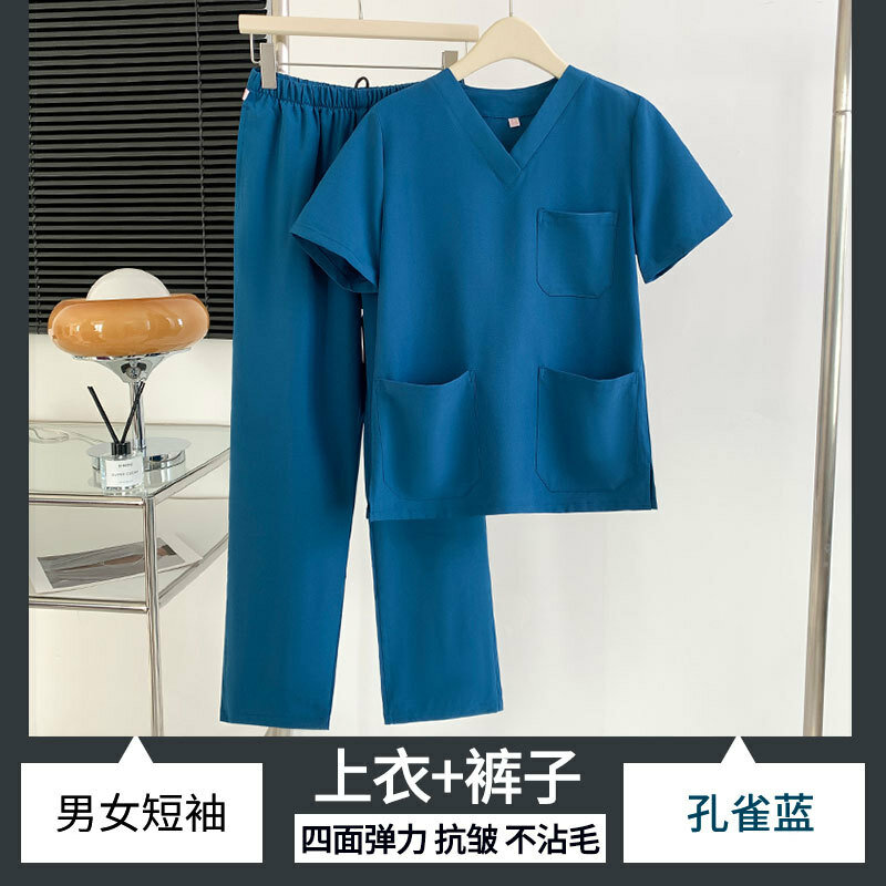 Хирургический халат Large fiber brocade, 2XL, для стоматологов, павлиний синий