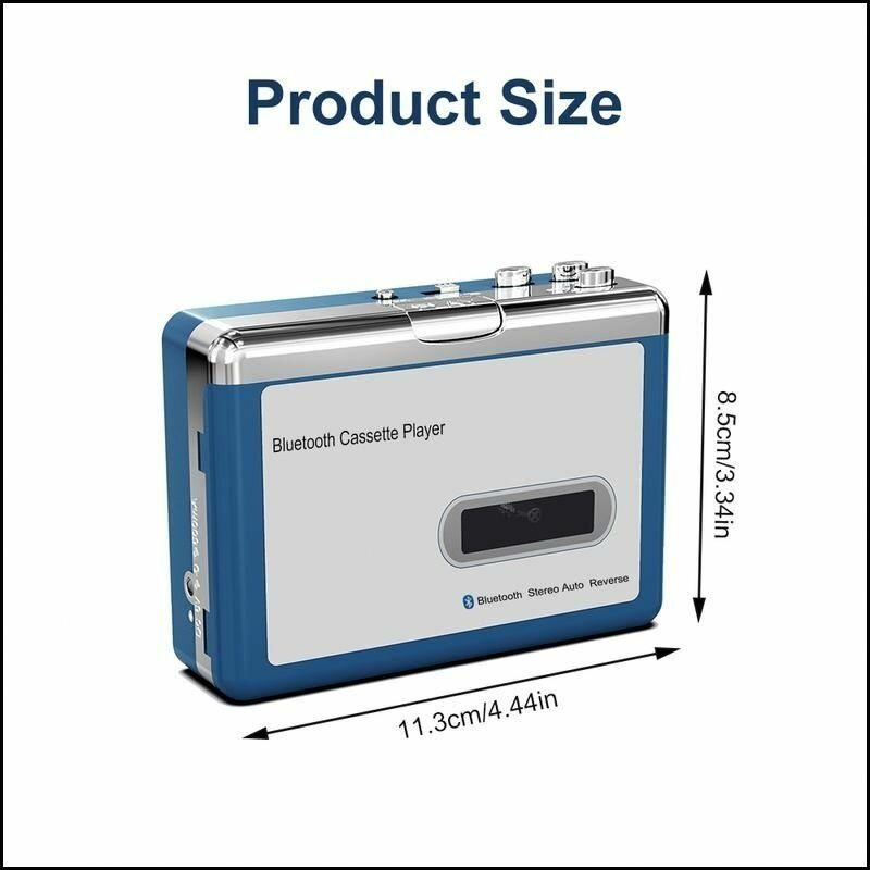 Портативный ретро-кассетный музыкальный проигрыватель, персональный Walkman с поддержкой кассет, 3,5-мм разъём для наушников, беспроводной Bluetooth-кассетный проигрыватель с функцией передачи