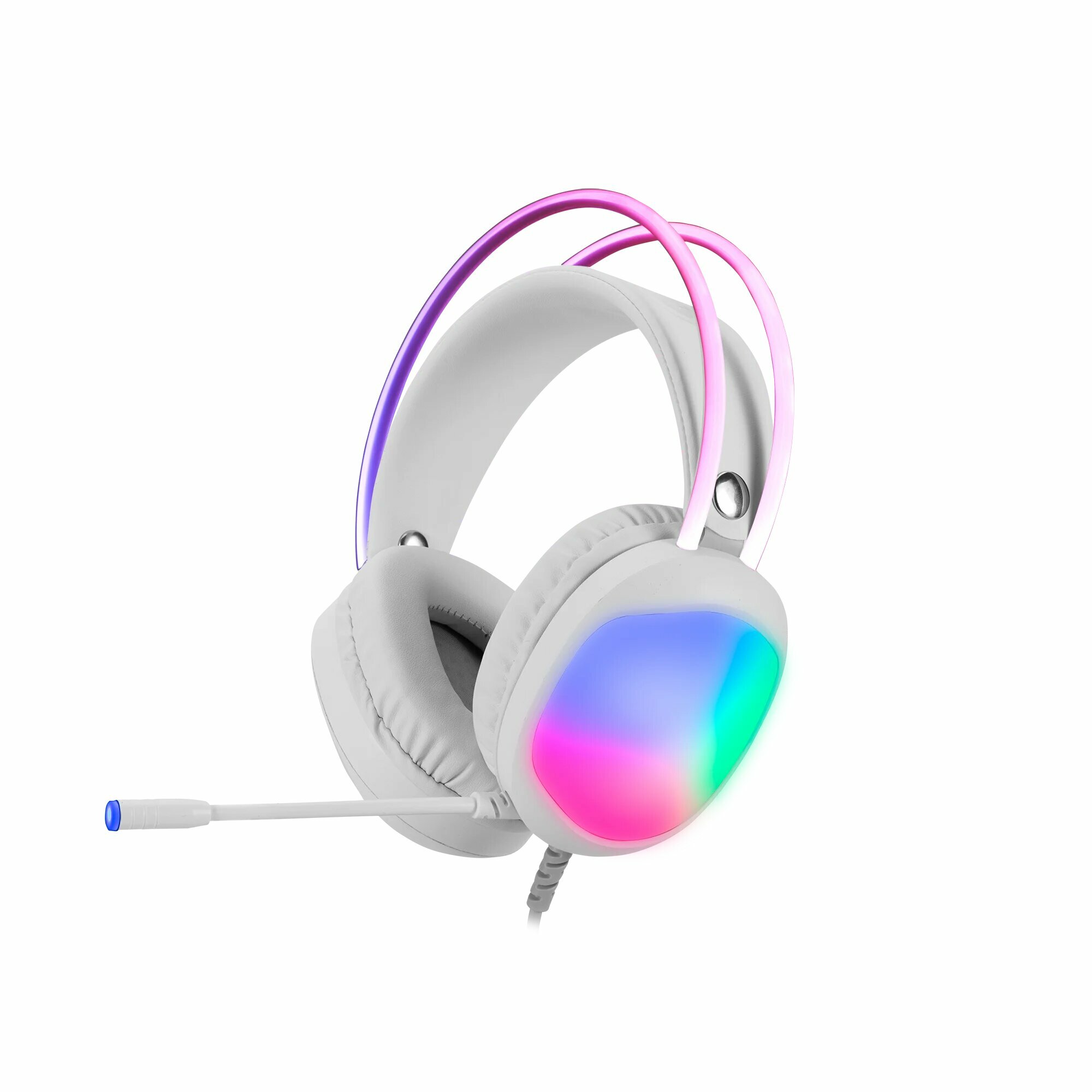 Наушники игровые MARVO Lumi 40, проводные, с микрофоном, с подсветкой, белый (HG8959)