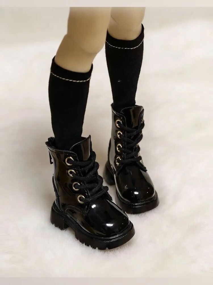 Одна пара 1/4 BJD кукол, Мини-черные высокие ботинки от мартина, Аксессуары к кукольным туфлям