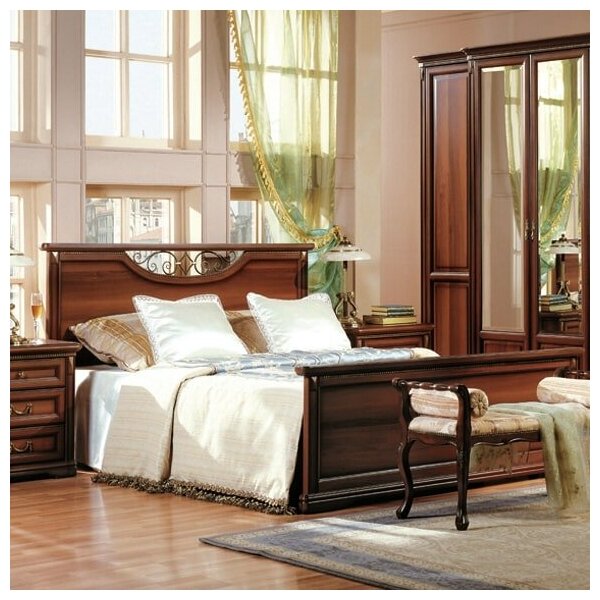 Кровать Джоконда Орех, двуспальная, 1400х2000, классическая, Miassmobili