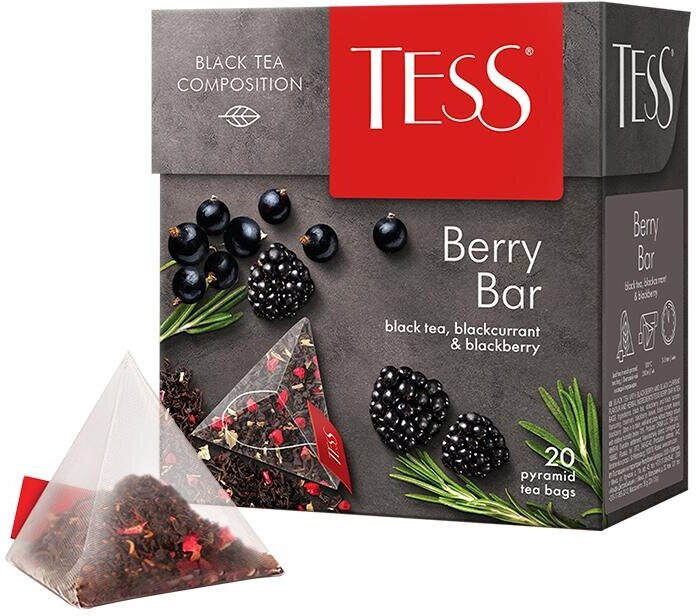 Чай Tess Berry Bar черный с добавками, 1,8гх20пир 0785-12 1758456