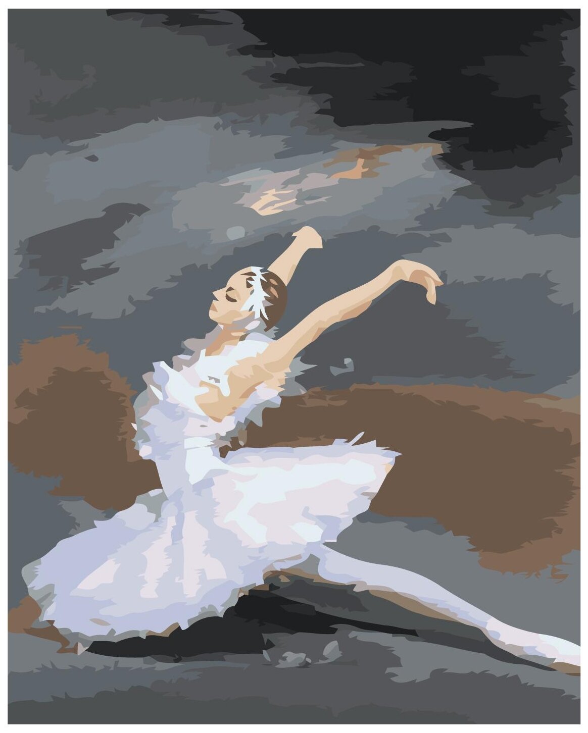 Балерина Лебединое озеро Раскраска картина по номерам на холсте