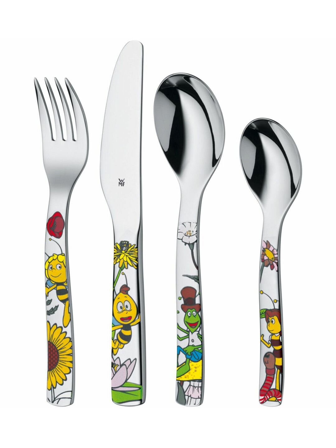 Набор детской посуды WMF Biene Maja, 4 предмета, из нержавеющей стали Cromargan, для детей от 3-х лет