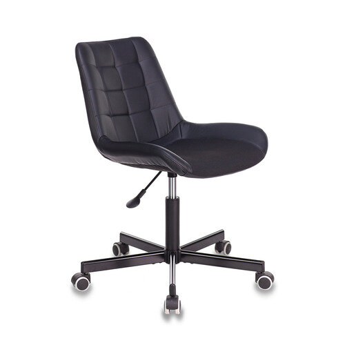 Кресло Бюрократ CH-350M, на колесиках, текстиль/эко. кожа, черный [ch-350m/black]