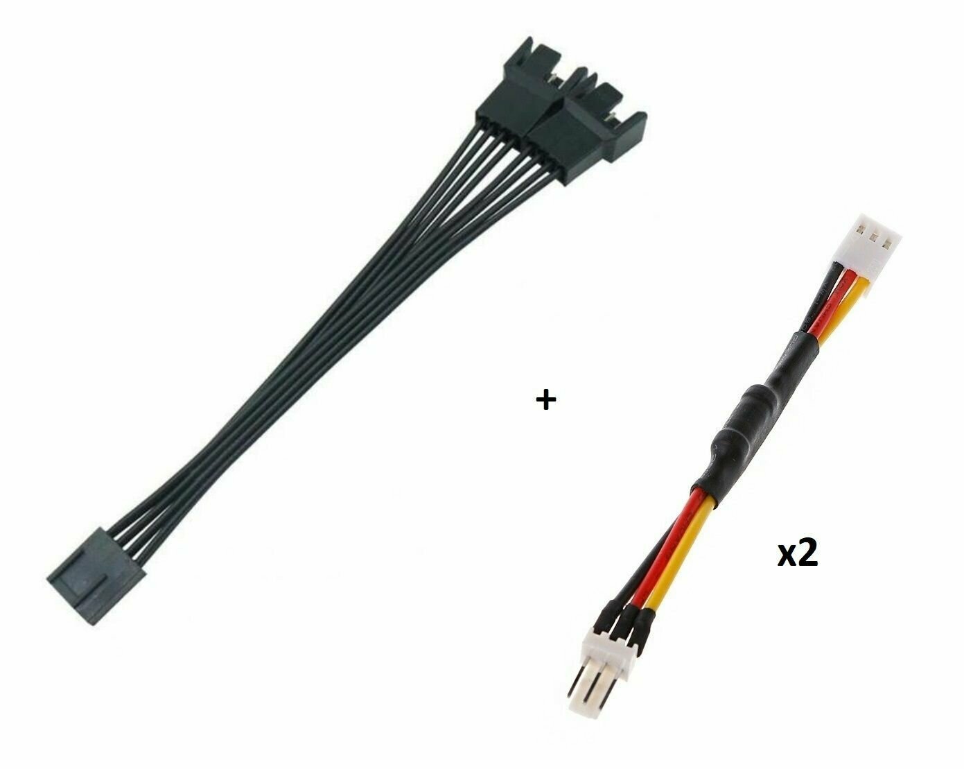Набор из двух резисторов 3 pin для компьютерного куллера для снижения шума + разветвитель для двух кулеров