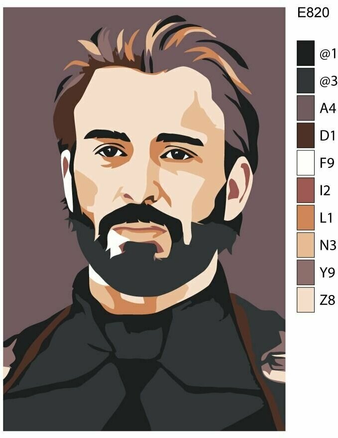 Детская Картина по номерам E820 "Капитан Америка" 20x30