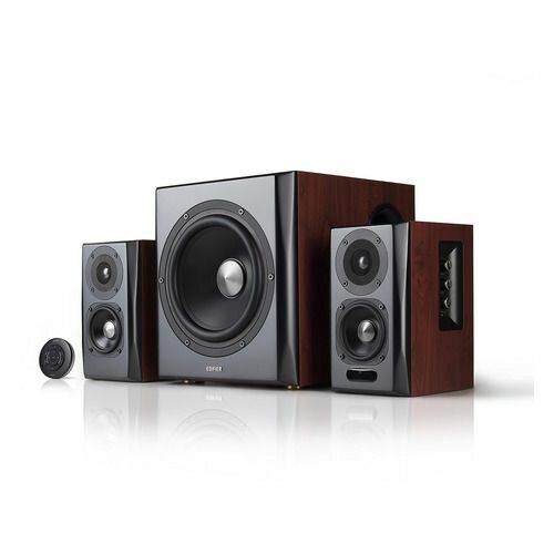 Колонки Bluetooth Edifier S350DB, 2.1, коричневый/ орех [s350db brown]