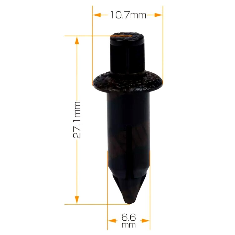 Клипсы крепежные автомобильные Mitsubishi, Toyota (OEM MB955901, 90467-07066-A0, 90467-07066-P0) KJ-204E, 10 шт.