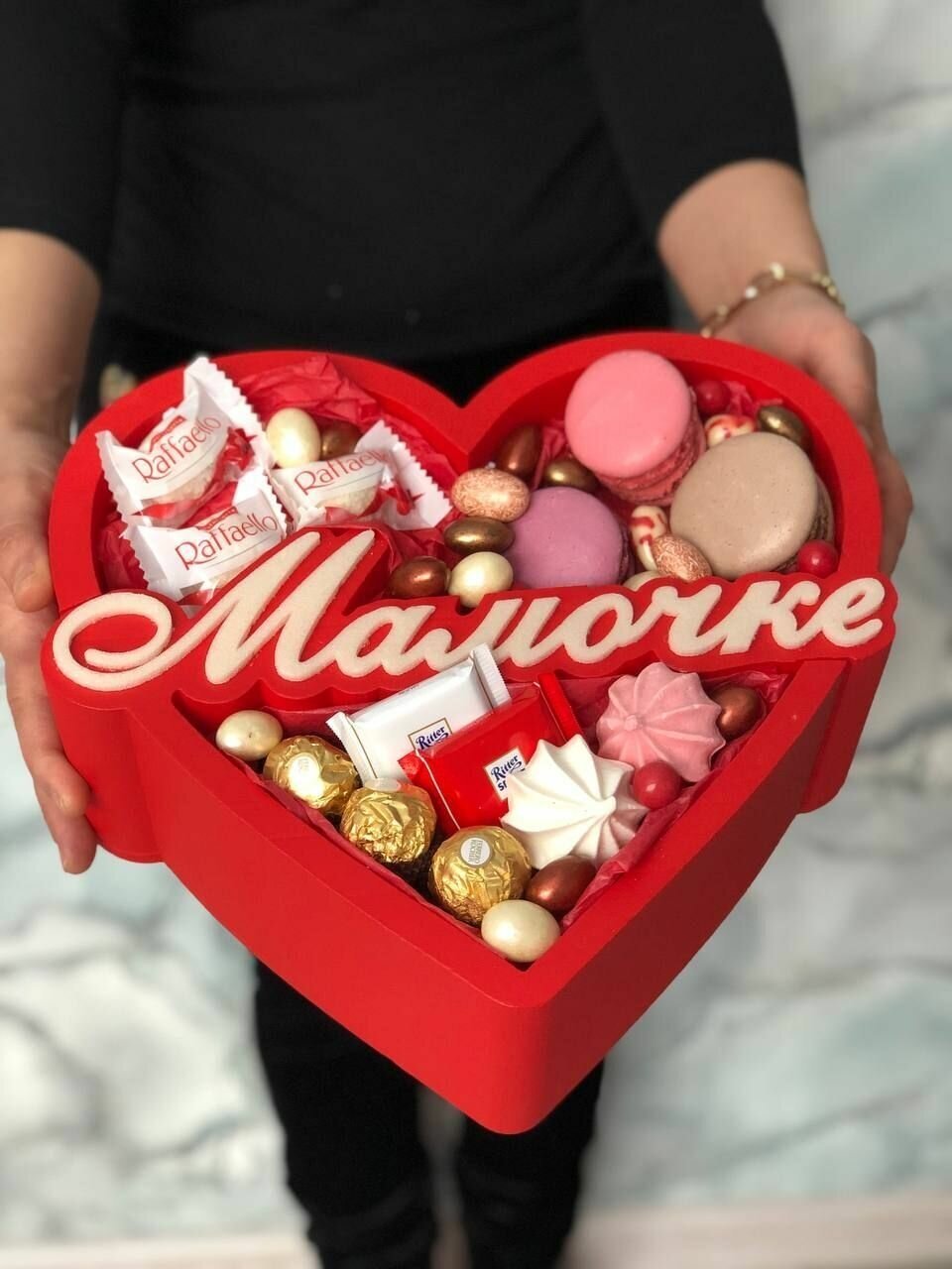 Сладкий бокс подарочный, Подарок маме, пенобокс сердце