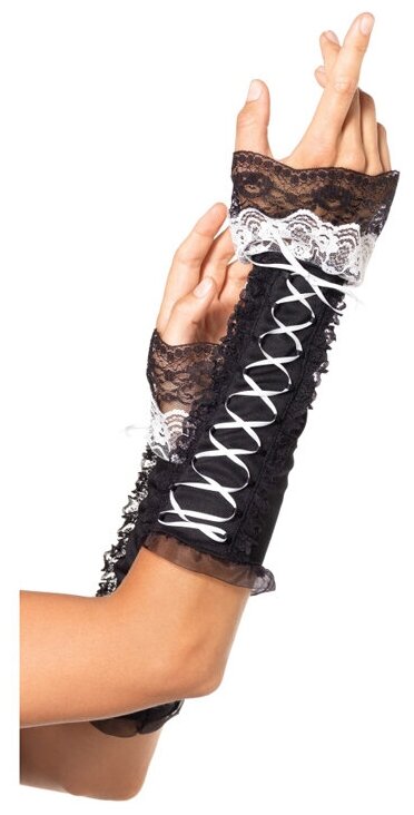 Перчатки со шнуровкой и кружевом от Leg Avenue, OS