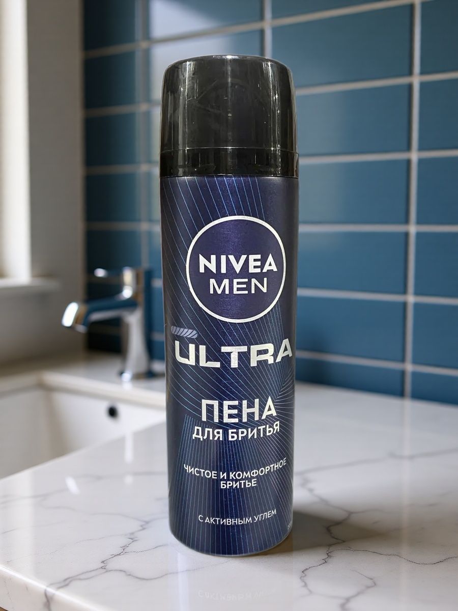 Nivea Men Ultra Пена для бритья, с активным углем, 200 мл.