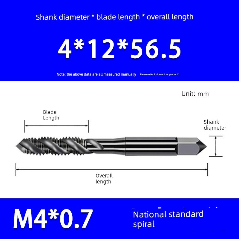 Стандартный ГОСТ спиральный сверло-винт М4x0.7, 10 шт, черное оксидное покрытие для малой техники