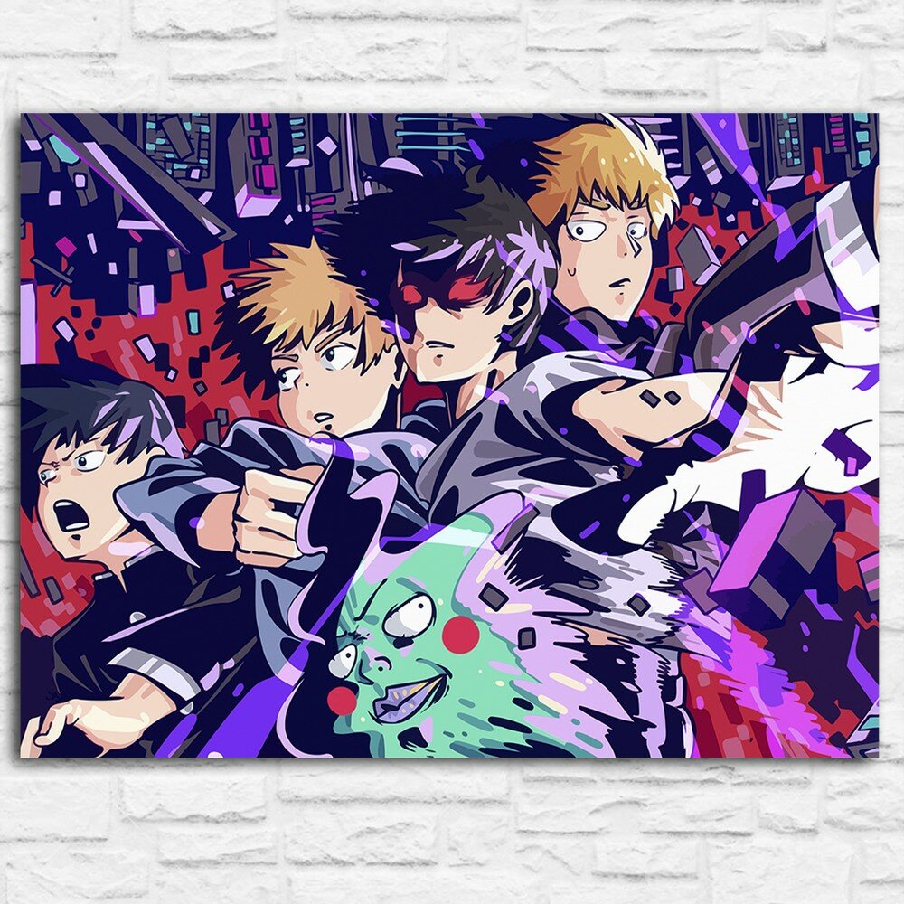 Картина по номерам на холсте аниме Mob Psycho 100 (Моб психо 100, манга) - 15074 Г 30x40