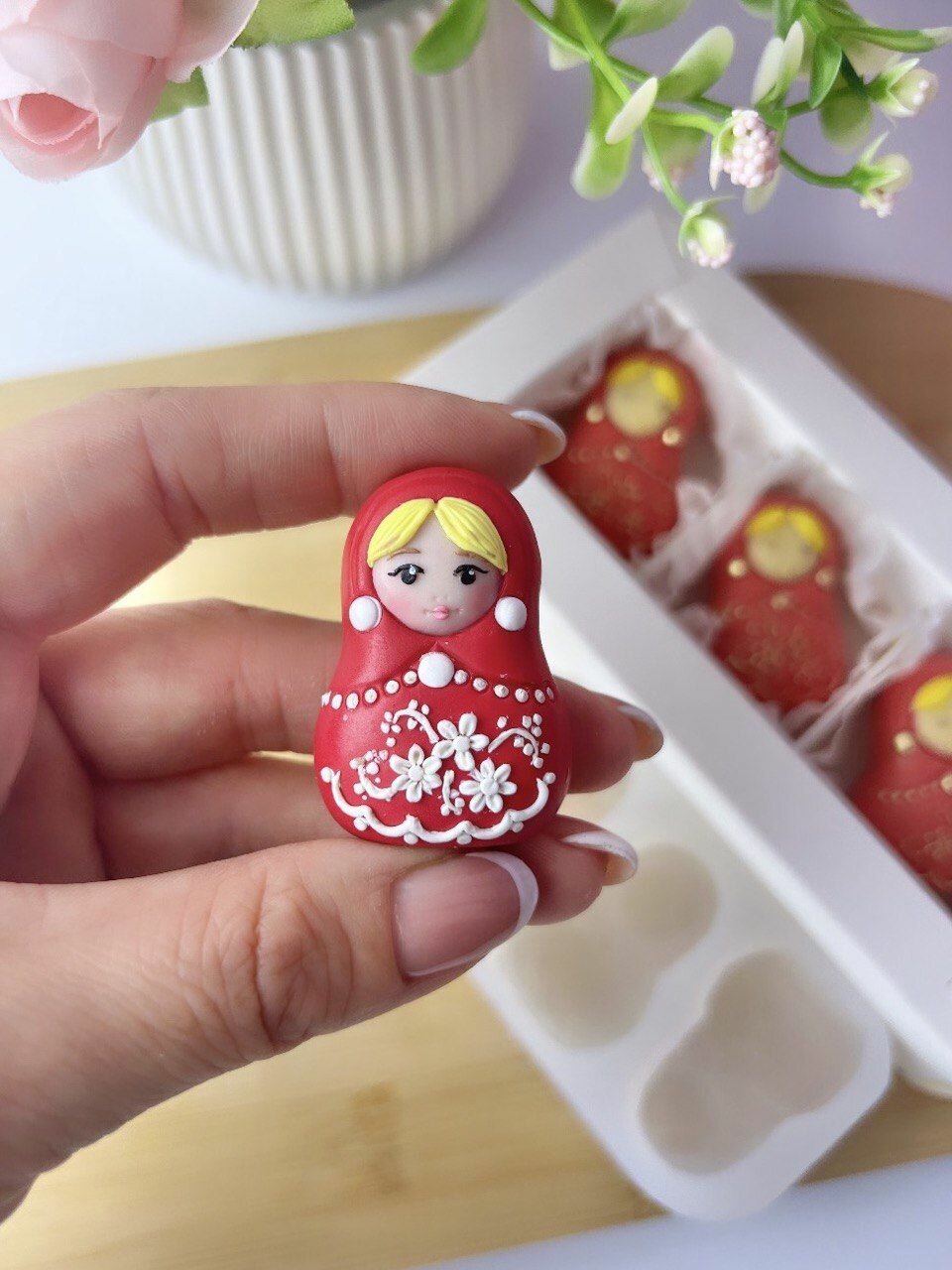 Кондитерский силиконовый молд "Матрешки мини", подходит для шоколада, зефира, мастики и мармелада