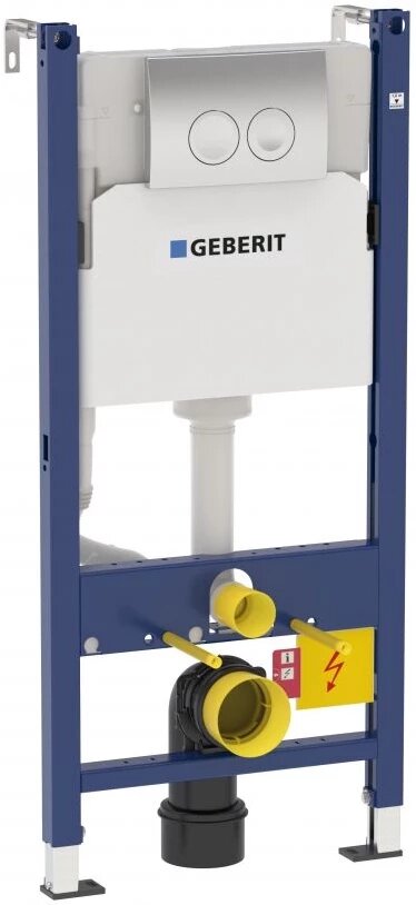 Инсталляция для унитаза Geberit DuofixBasic Delta 21 458.124.21.1 с кнопкой смыва, хром