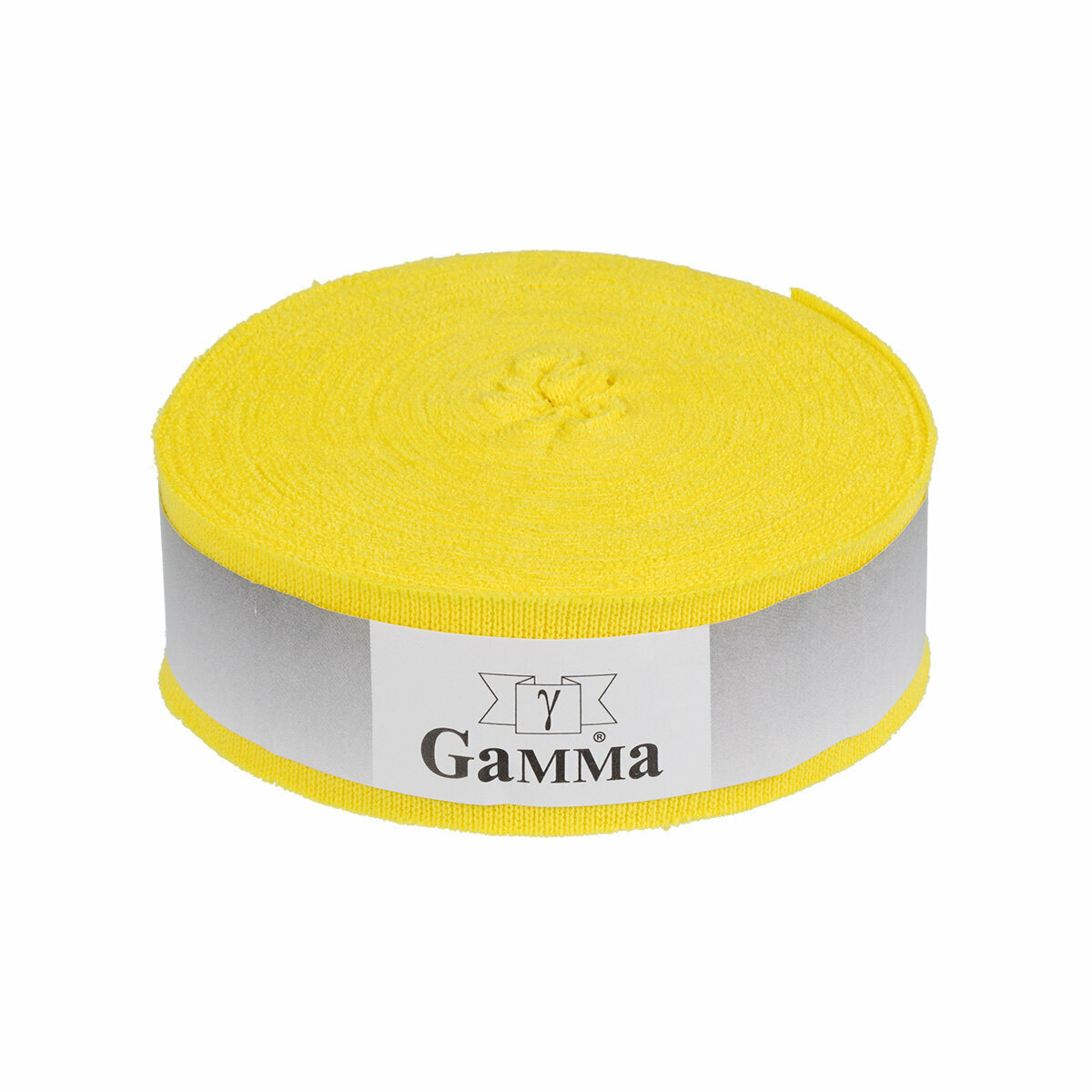 Лента окантовочная 35 мм Бейка трикотажная (рибана) Gamma 95% хлопок, 5% эластан 10 м № 015 лимон