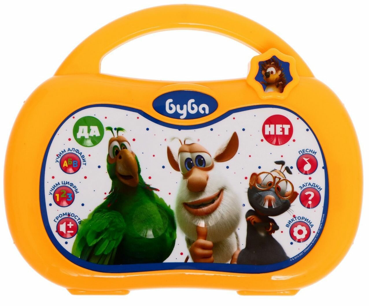 Электронная игрушка "Мультиплеер" Буба музыкальная, учим буквы русского алфавита, обучающая интерактивная игра на батарейках, развиваем память и воображение, более 100 стихов, песен и звуков