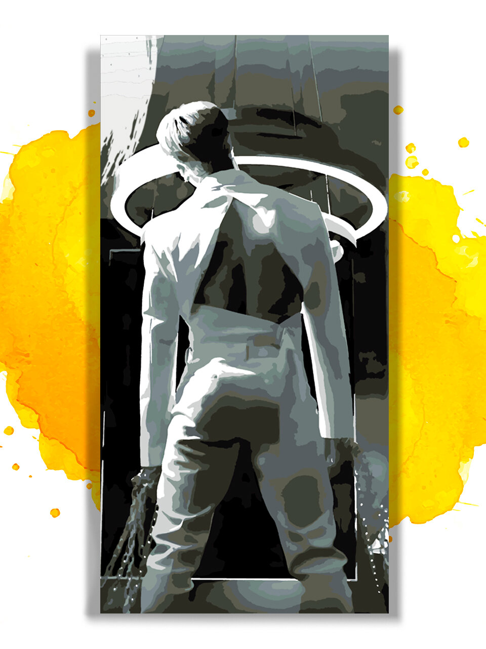 Картина по номерам на холсте Stray Kids Red Lights - Бан Чан спиной, 30 х 60 см