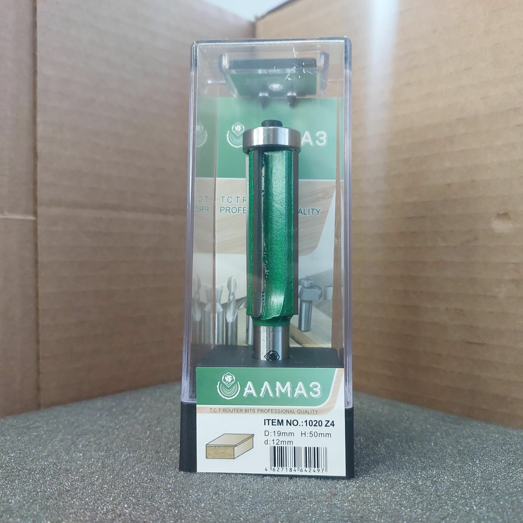 Фреза 19х50 мм для еврозапила 4 ножа с нижним подшипником Алмаз 1020 Z4 D:19mm I:50mm d:12mm