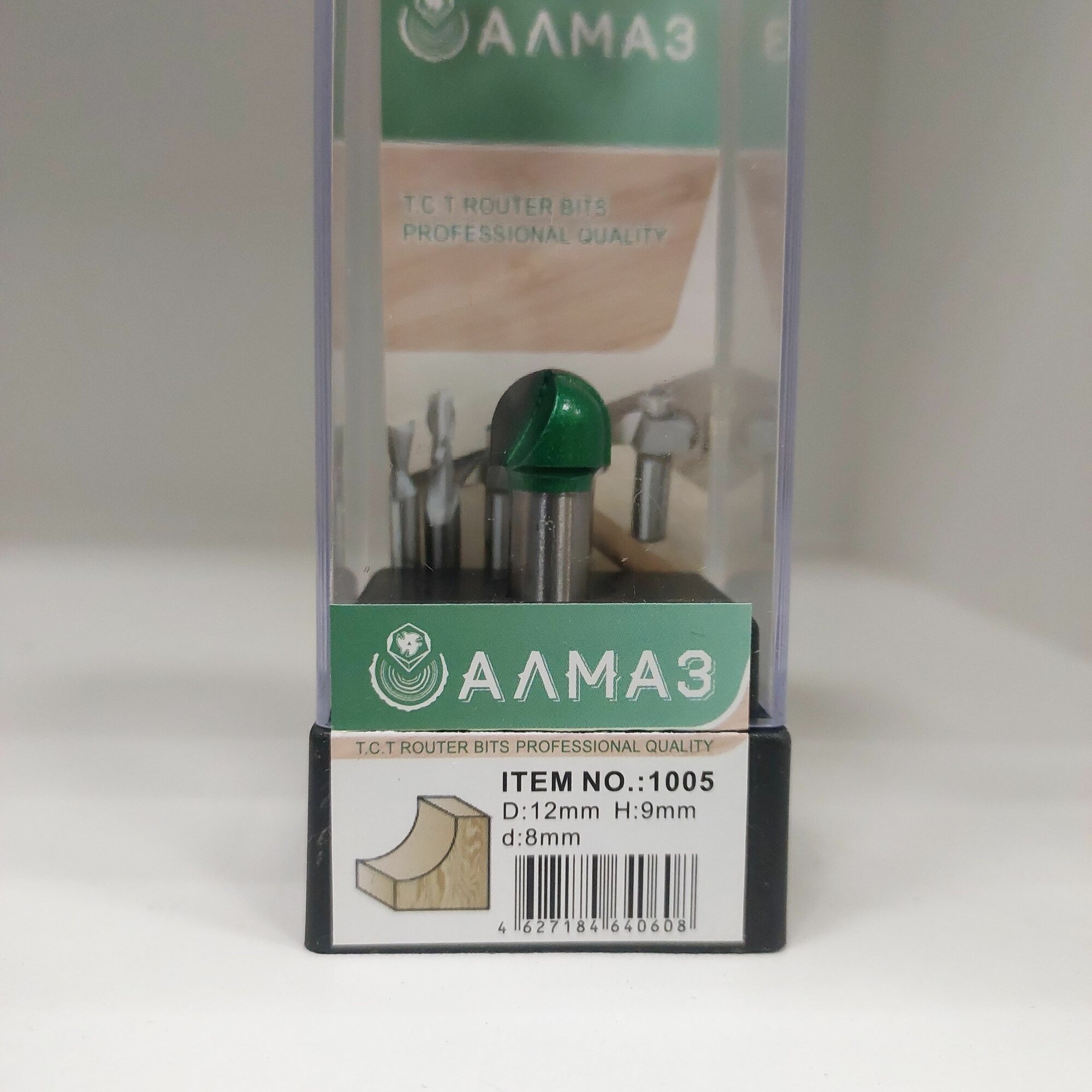 Фреза галтельная диаметр 12 мм Алмаз 1005 D:12mm I:9mm d:8mm