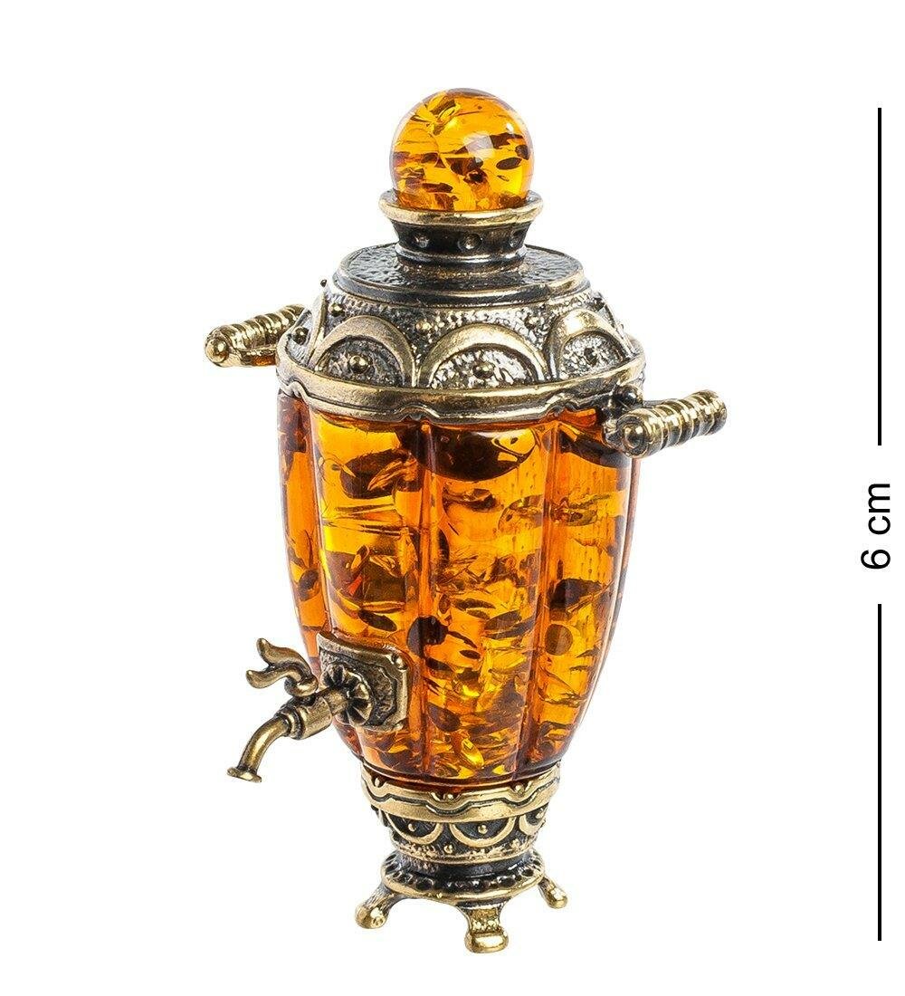 Фигурка Самовар Боярский (латунь, янтарь) A2088144 Народные промыслы бронзовый