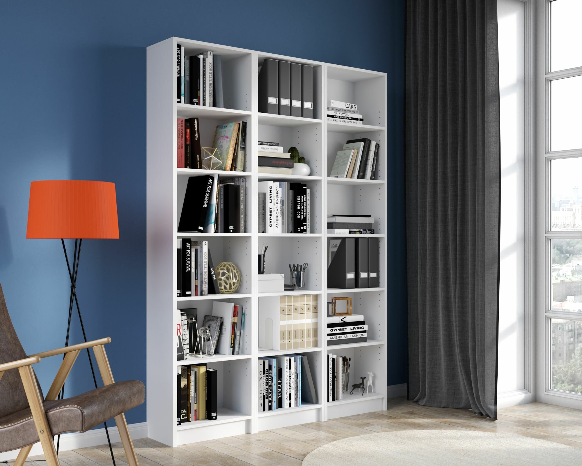 Стеллаж для книг "Билли 11" 120х202х28, белый