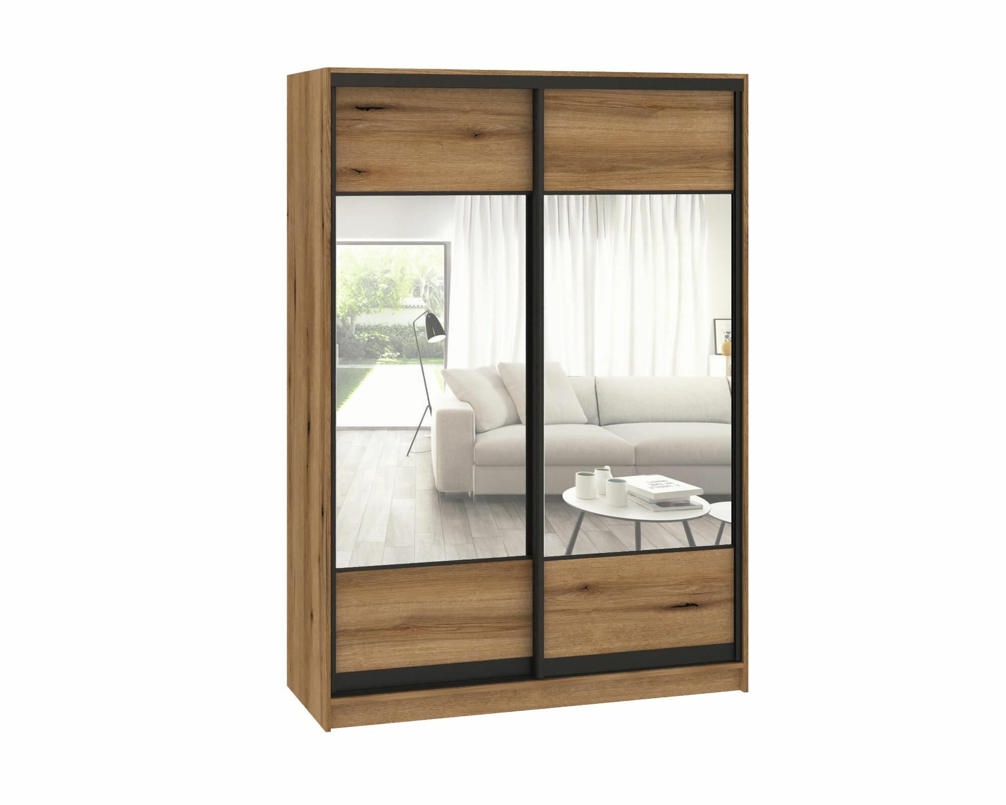 Шкаф купе для одежды "Палермо" 100х200х60, дуб эвок прибрежный