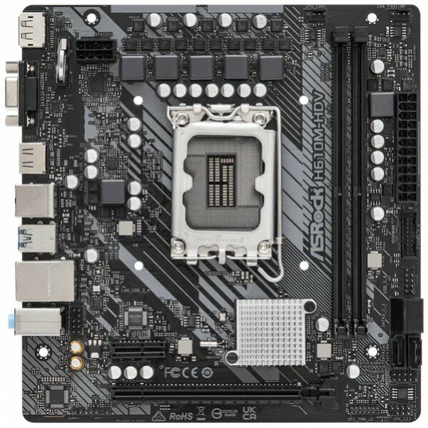Материнская плата ASRock H610M-HDV/M.2+ D5, LGA 1700, Intel H610, 2xDDR5, 4xSATA, 1xM.2, 1xPCI-E 4.0 x16, 1xPCI-E x1, 1xDP, 1xHDMI, 1xVGA, 1x 1Gb LAN,