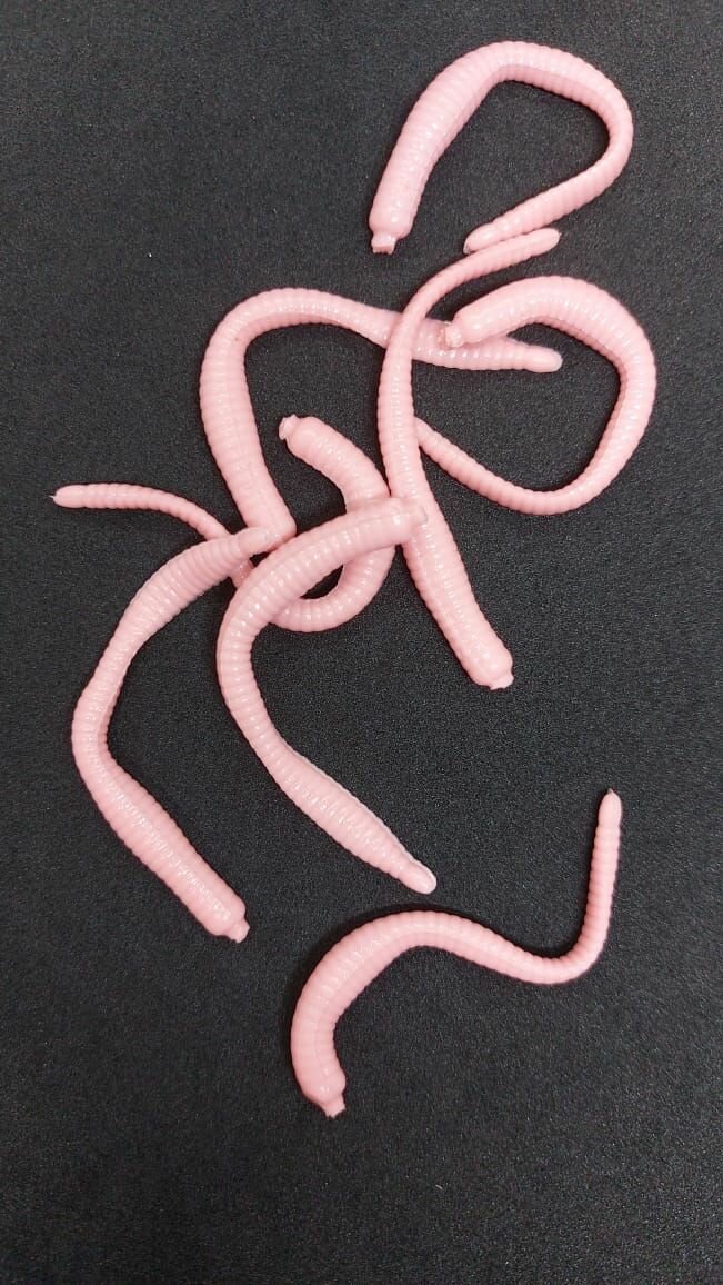 Силиконовые сьедобные приманки "Бобровый хвост". цвет Бабушкино пальто