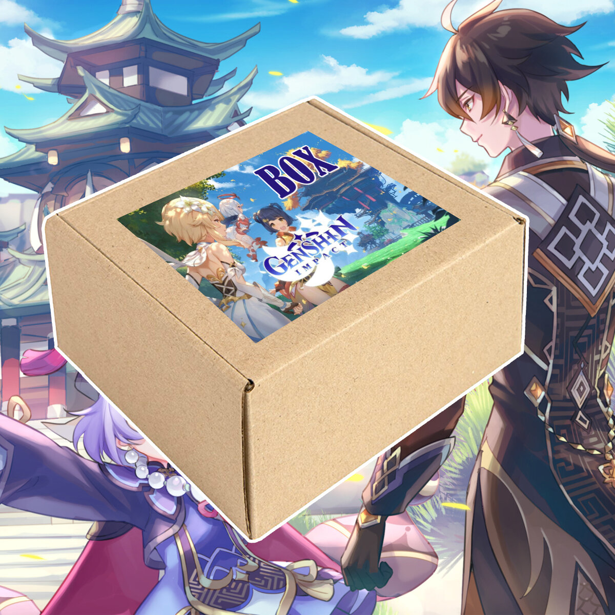 Аниме бокс/ подарочный набор по аниме игре Геншин Импакт (онлайн игра Genshin Impact)