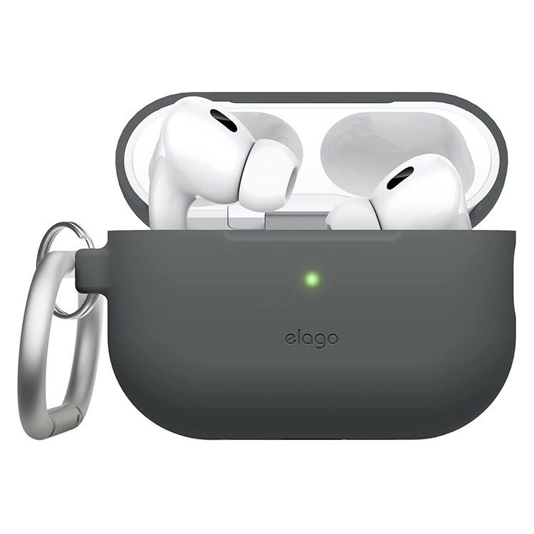 Силиконовый чехол с карабином для AirPods Pro 2, Elago серый