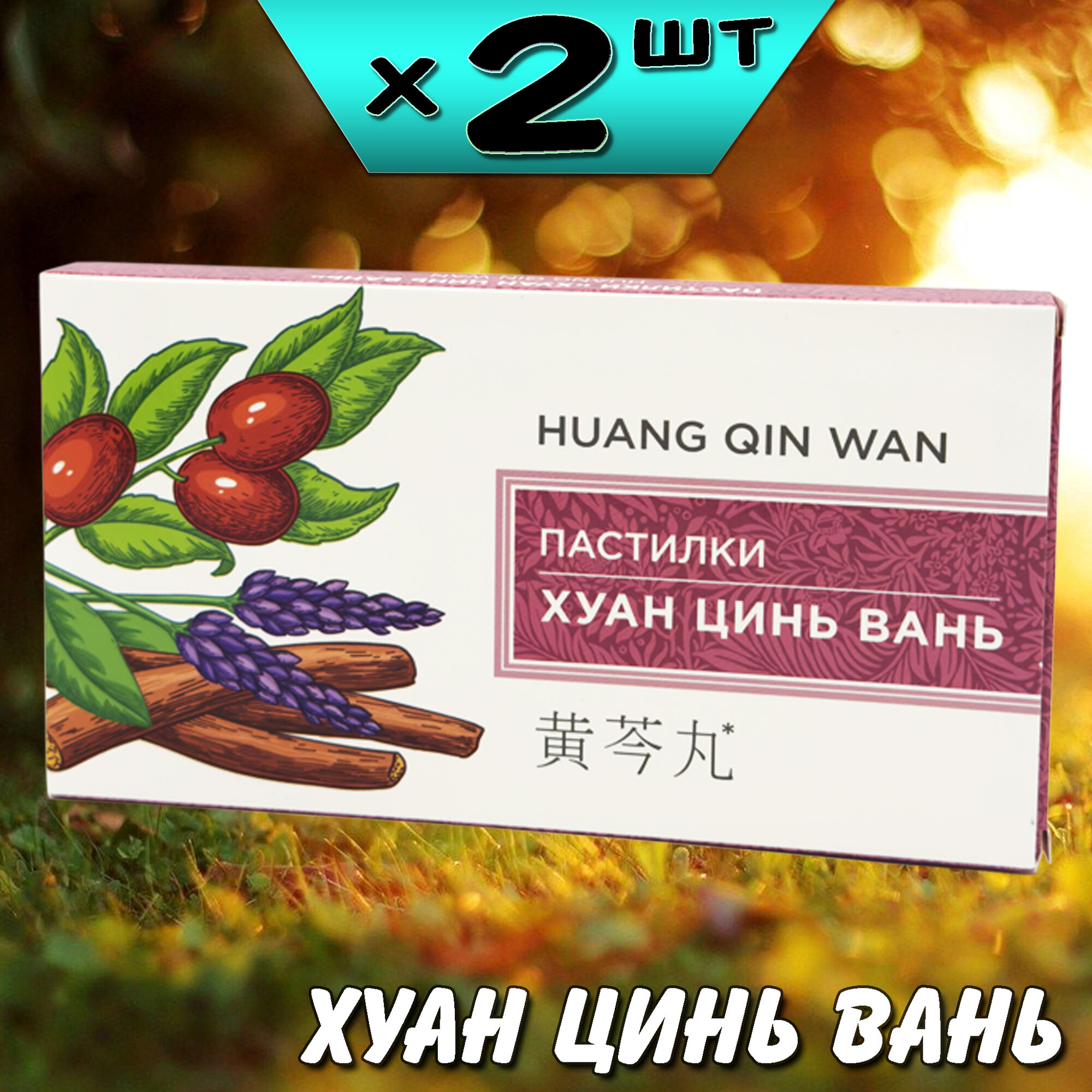 Хуан Цинь Вань пастилки при диарее и пищевых отравлениях, 2 упаковки, Ли Вест