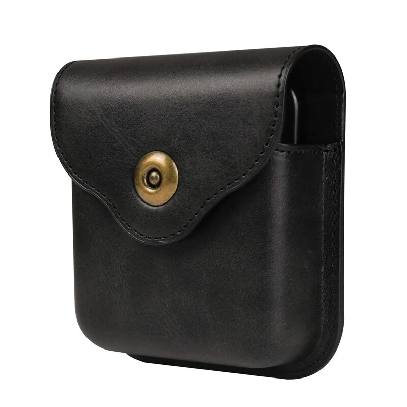 Сумка для мобильного телефона Samsung Z Flip 6/ Flip 5/ Flip 4/ Flip 3, кожаный чехол Motorola Razr 50 Ultra Pocket Belt Clip Holster Черный, черный, 9.5cm x 8cm x 2.5cm