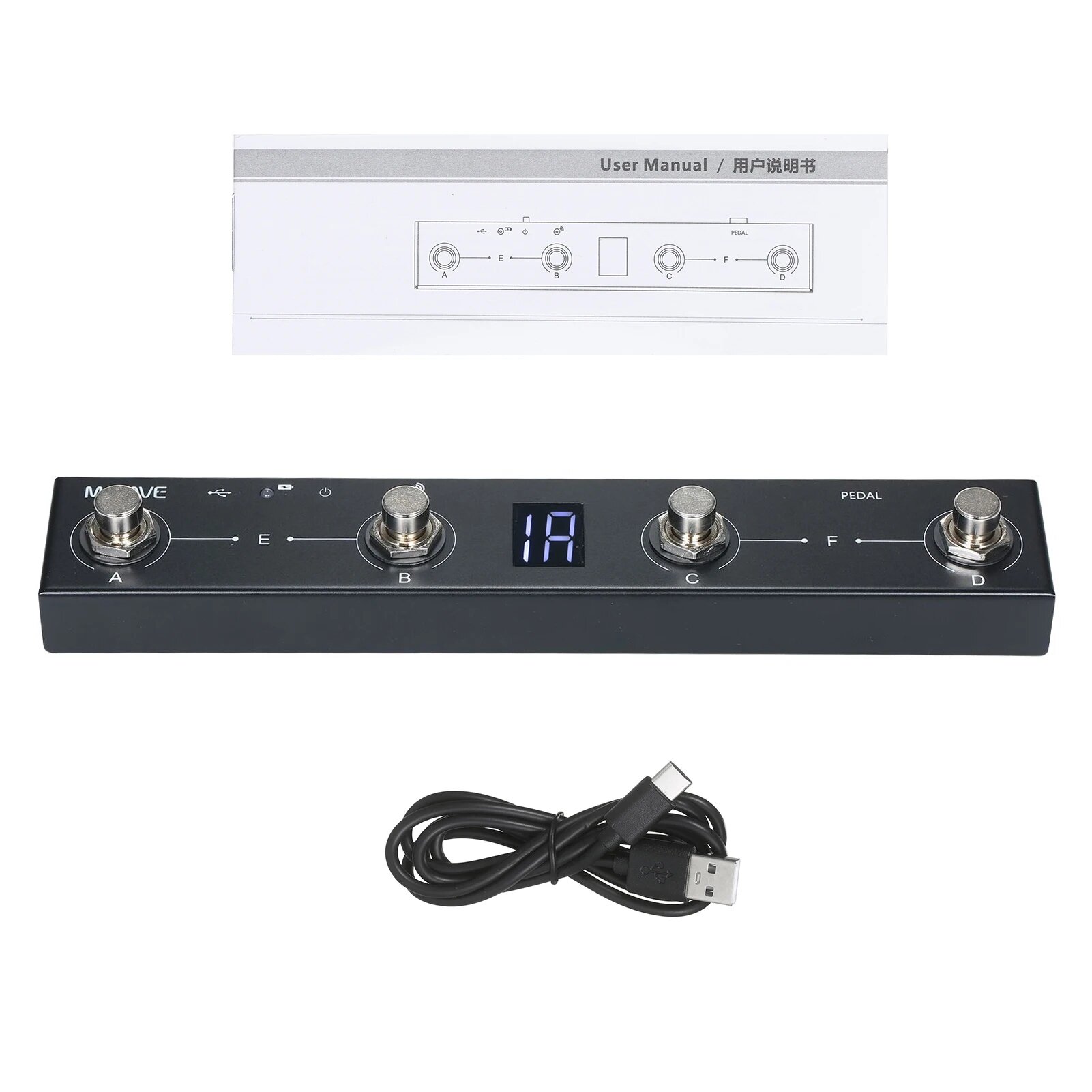 M-VAVE MIDI педаль Type 1, 4 переключателя, USB