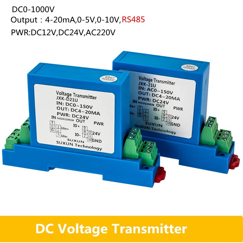 Датчик напряжения JIXUN JXDA4U 4-20 мА DC 0-220V input, DC 4-20mA output, DC24V