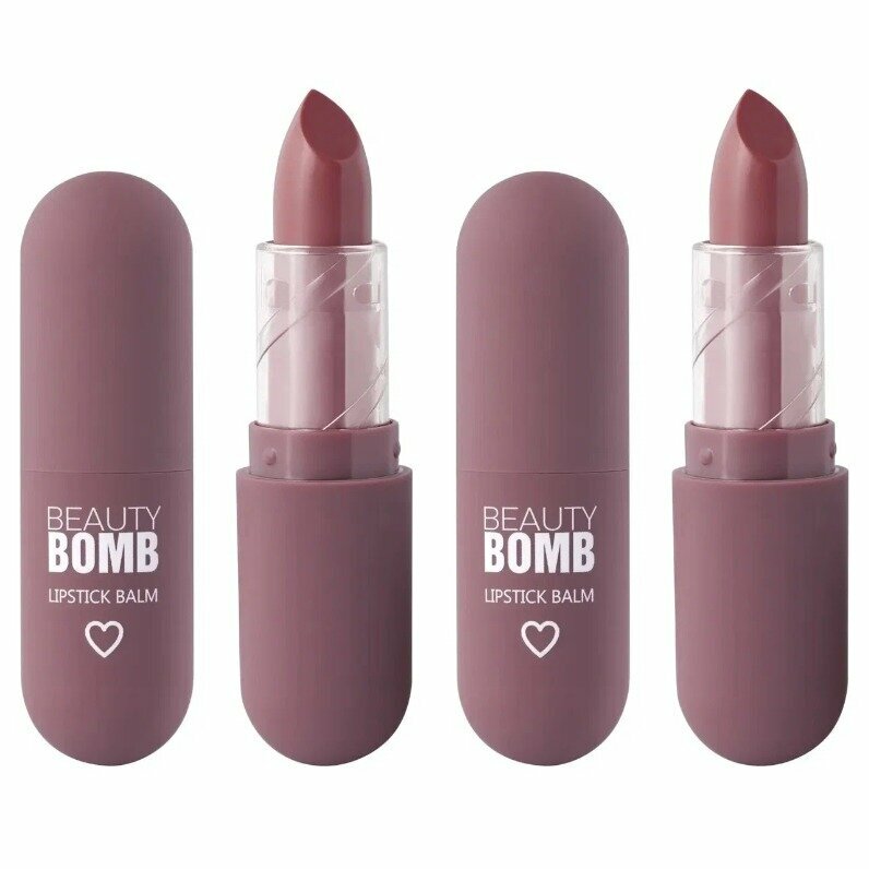 Помада-бальзам для губ Beauty Bomb Color Lip Balm тон 06, сливо-коричневый, 4 г, 2 шт