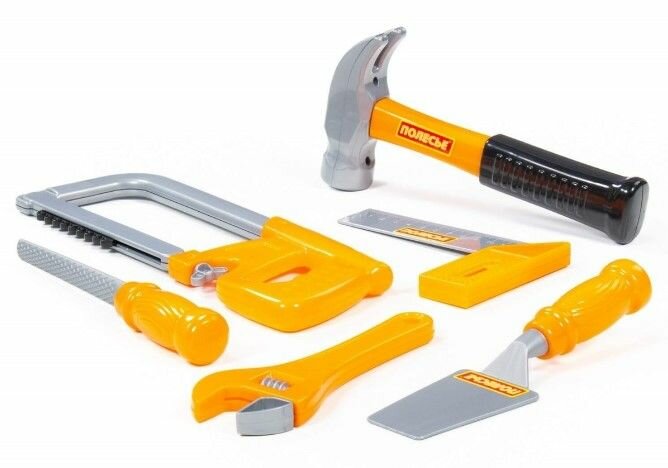 Игрушечный набор инструментов №13, детская сюжетно-ролевая игра для мальчиков юный строитель и слесарь, 6 элементов